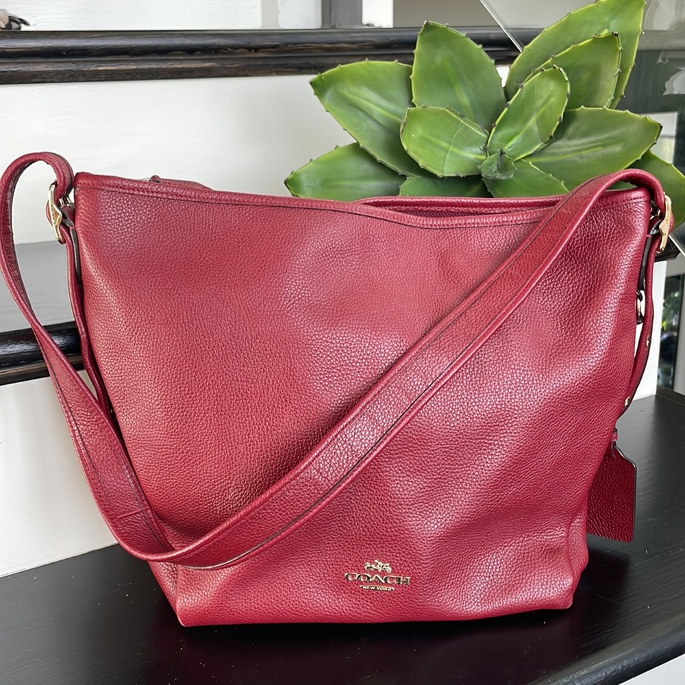 Coach Genuine Leather Stage Coach Handbag Shoulder Ha… - Gem